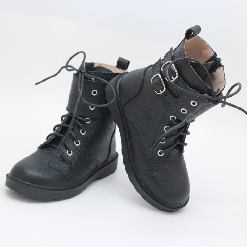 2023 Black Genuine Leather Children Girls Fancy Boots
